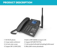 China Modern High-End 4G Full Bands Cordless Phone with SIM Slot POE Network VoIP Products Wifi Conference Features for sale