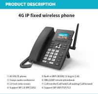 China Wireless Cordless 3 SIP Users Intercom for Apartment Home Call Center 3 Speed Dial Keys 4G Full Bands SIM Card LAN Wifi GSM POE for sale