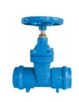 China Cast Iron Double Socket Type Elastic Seat Seal Gate Valve With Rubber Sealing Ring for sale