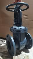 China Cast Iron Flanged Gate Valve with ≤120℃ Operating Temperature, ASME B16.10 Dimensions, and 150 - 300 PSI Pressure Rating for sale
