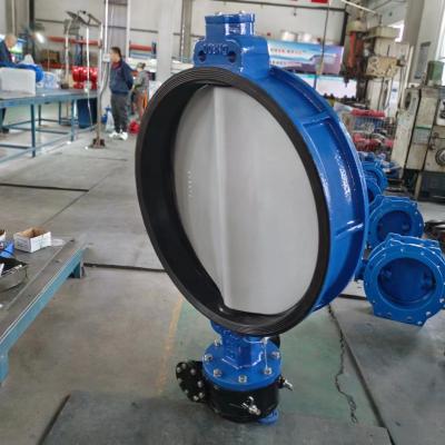 China Ductile Iron Wafer Butterfly Valve DN300-DN1200 for High-Flow Media Control for sale