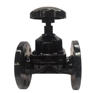 China ANSI Class 150 Flanged Diaphragm Valve with Cast Iron Body and Rubber Lining for Industrial Control for sale