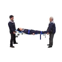 China Blue Aluminum Alloy Folding Stretcher 185x50x24cm Manual Foldable Canvas for Emergency Rescue for sale