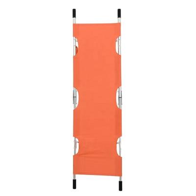 China Oxford Cloth Collapsible Stretcher Ambulance Orange 185x50cm Aluminum Alloy Emergency Rescue for sale