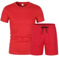 China Casual Jogging Short Sleeved Workout Top And Shorts Set Unisex for sale