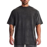 China Heavyweight Oversized Round Neck T Shirt Mens Loose T Shirt Fashionable for sale