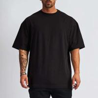 China Heavyweight Oversized Round Neck T Shirt Mens Loose T Shirt Fashionable for sale