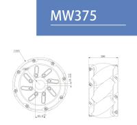 China 15 Inch 375mm Mecanum Omni Wheels High Strength Wear Resistance for sale