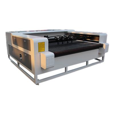 China Mutual Movable 4 Heads Laser Engraving Cutting Machine 80W 100W For Nylon Rug Mat Carpet for sale
