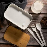 China BPA Free Microwavable Food Storage Container with Eco Friendly Bamboo Lid and Cutlery for sale