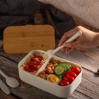 China BPA Free Microwavable Food Storage Container with Eco Friendly Bamboo Lid and Cutlery for sale