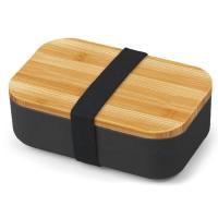 China Lattice Quantity 2 Eco-Friendly Custom Black Plastic Microwave Safe Lunch Box for Kids for sale