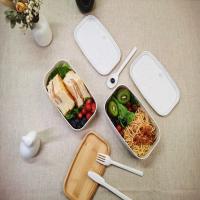 China Food Kid-Friendly Yum Bento Lunch Box with Modern Curry and Picnic Double-Layer Bamboo Lid for sale