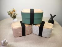 China Food Kid-Friendly Yum Bento Lunch Box with Modern Curry and Picnic Double-Layer Bamboo Lid for sale
