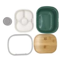 China 190*150*100mm Salad Container Box with Custom Logo Pattern and Eco-Friendly Bamboo Lid for sale