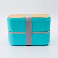 China PORTABLE 195*122*131 mm Leak-proof 2-Layer BPA Free Bamboo Lid Lunchbox for Adults for sale