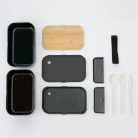 China PORTABLE 195*122*131 mm Leak-proof 2-Layer BPA Free Bamboo Lid Lunchbox for Adults for sale