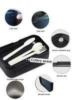 China 0-1L Capacity Customized Logo Bamboo Lid Cutlery BPA Free Microwave Safe Lunchbox for sale