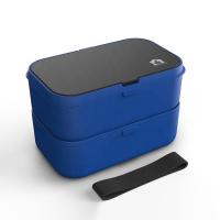 China OEM Takeaway Microwavable Blue Food Container BPA Free Plastic Children Cool Lunch Box for sale