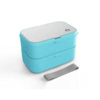 China OEM Takeaway Microwavable Blue Food Container BPA Free Plastic Children Cool Lunch Box for sale