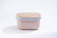 China Microwavable 2 in 1  Food Grade Square Salad Bowl with Inner Tray and Sauce Jar for sale