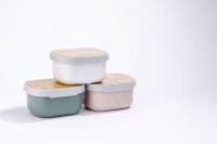 China Microwavable 2 in 1  Food Grade Square Salad Bowl with Inner Tray and Sauce Jar for sale