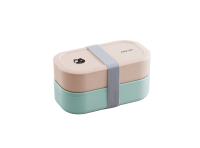 China Convenient Microwavable Bamboo Fiber 2-Layer Lunch Bento Box for Office and Outdoor for sale
