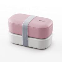 China 378g Stackable 2 Tier Custom BPA Free Leakproof Kids Bento Lunch Box Set with Bag for sale