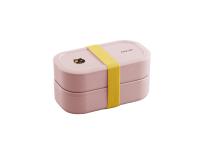 China Convenient Microwavable Bamboo Fiber 2-Layer Lunch Bento Box for Office and Outdoor for sale