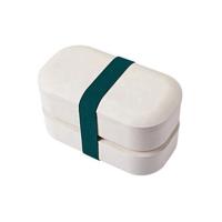 China Custom Logo and Pattern 1200ml Eco Stackable Double Bamboo Fiber Microwave Safe Bento Box for sale