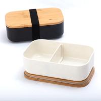 China Custom Bamboo Lunch Box PORTABLE BPA Free Bamboo Lid PP Microwavable Bento Box for Adults for sale