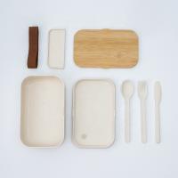 China Stocked Market Glitter Gift Bento Box 196.5*124*74mm with Easy Clean Bamboo Fiber Lid for sale