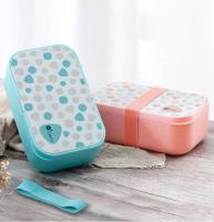 China CLASSIC Design Style Plastic School Lunch Box with Thermal Bag and Water Cup Included for sale