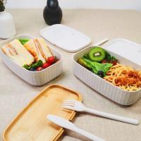 China Customized Color Dual Tier Bamboo Lid Lunch Box for Large Capacity Portable Bento Box for sale