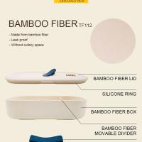 China Single Tier Customized Logo Bamboo Fiber Lunch Box for Easy Picnic and Bento Storage for sale