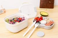 China Leak Proof Lunch Box Customized White Plastic Salad Soup Bowl with Lid for sale