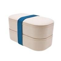 China Bamboo Fiber Eco-friendly Dual Tier Lunch Box for Picnic and Outdoor for sale