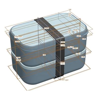 China Food Container Feature Microwavable 2-Layer 1000-2000 ml Lunchbox for Adults and Kids for sale