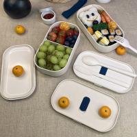 China Double Layer Lunch Box with Spoon Microwave Safe Food Container 189.5*105*113 mm for sale