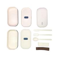China Colorful 1200ml Double Layer Eco Friendly Salad Bento Lunch Box with Bag and Cutlery for sale