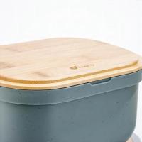 China 190*150*100 mm Microwavable Food Container Eco Custom Logo Color Separated Space BPA Free Bamboo Storage Box Container for sale