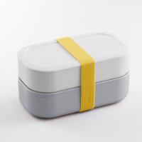 China Lightweight and Spacious 363g Reusable Double Layer Bento Box with Cutlery for sale