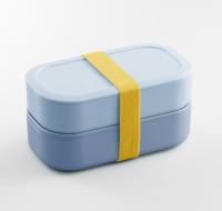 China Lightweight and Spacious 363g Reusable Double Layer Bento Box with Cutlery for sale