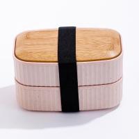 China 2-Layer Eco Fridge Food Container Set with Sustainable Bamboo Lid and Customized Logo for sale