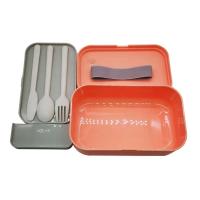 China Customizable Large Capacity BPA Free Bento Lunch Box with Cutlery and Movable Divider for sale