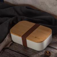 China Single Tier Eco Custom Laser  Plastic Bamboo Lunch Box with Bamboo Lid for sale