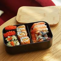 China Single Tier Eco Custom Laser  Plastic Bamboo Lunch Box with Bamboo Lid for sale