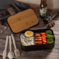 China Leak-Proof Plastic BPA-Free Eco Bamboo Bento Lunch Box for Freezer and Microwave Safe for sale