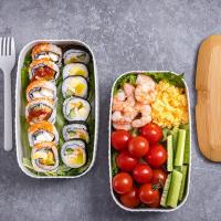 China T119A  Eco Friendly Bamboo Yumbox with Leakproof  Cutlery 201*125*125mm for sale