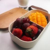 China Pink 1-Layer Bamboo Lid Custom Eco Fridge Plastic Food Grade Bento Lunch Box for Kids for sale